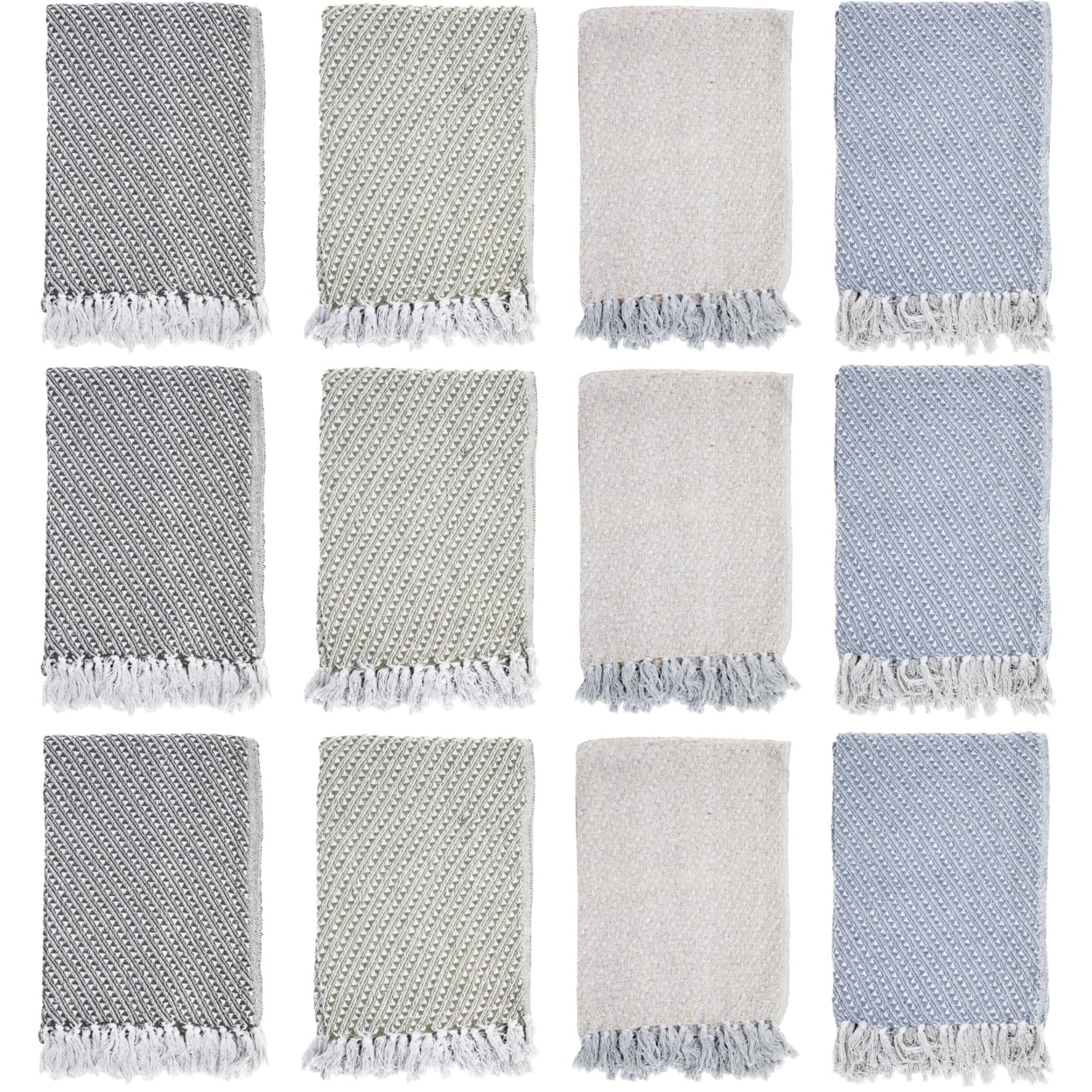 Arkwright Cotton Throw Blankets (Pack of 12), Eco-Green, Decorative ...