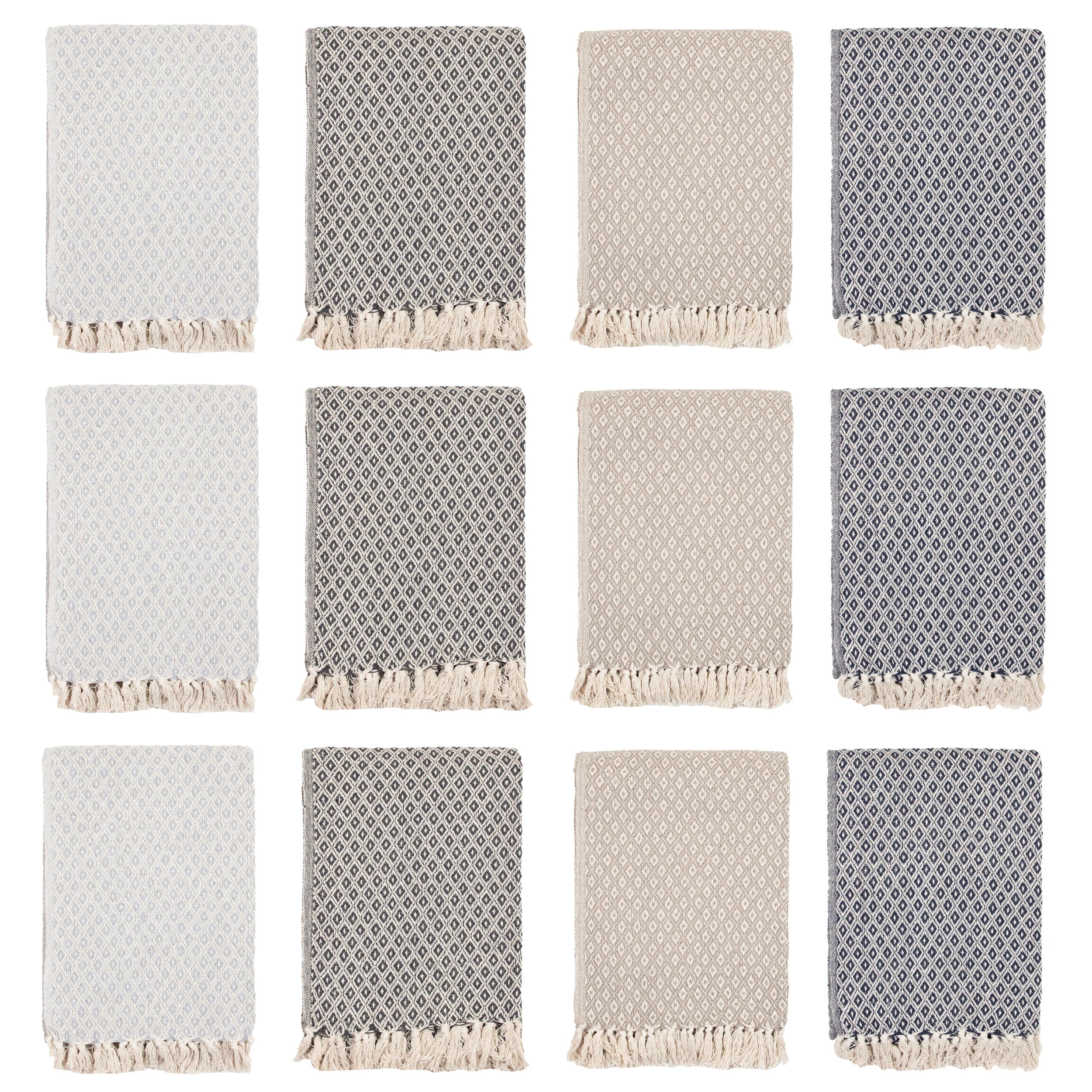 Arkwright Cotton Throw Blankets (Pack of 12), Eco-Green, Decorative ...