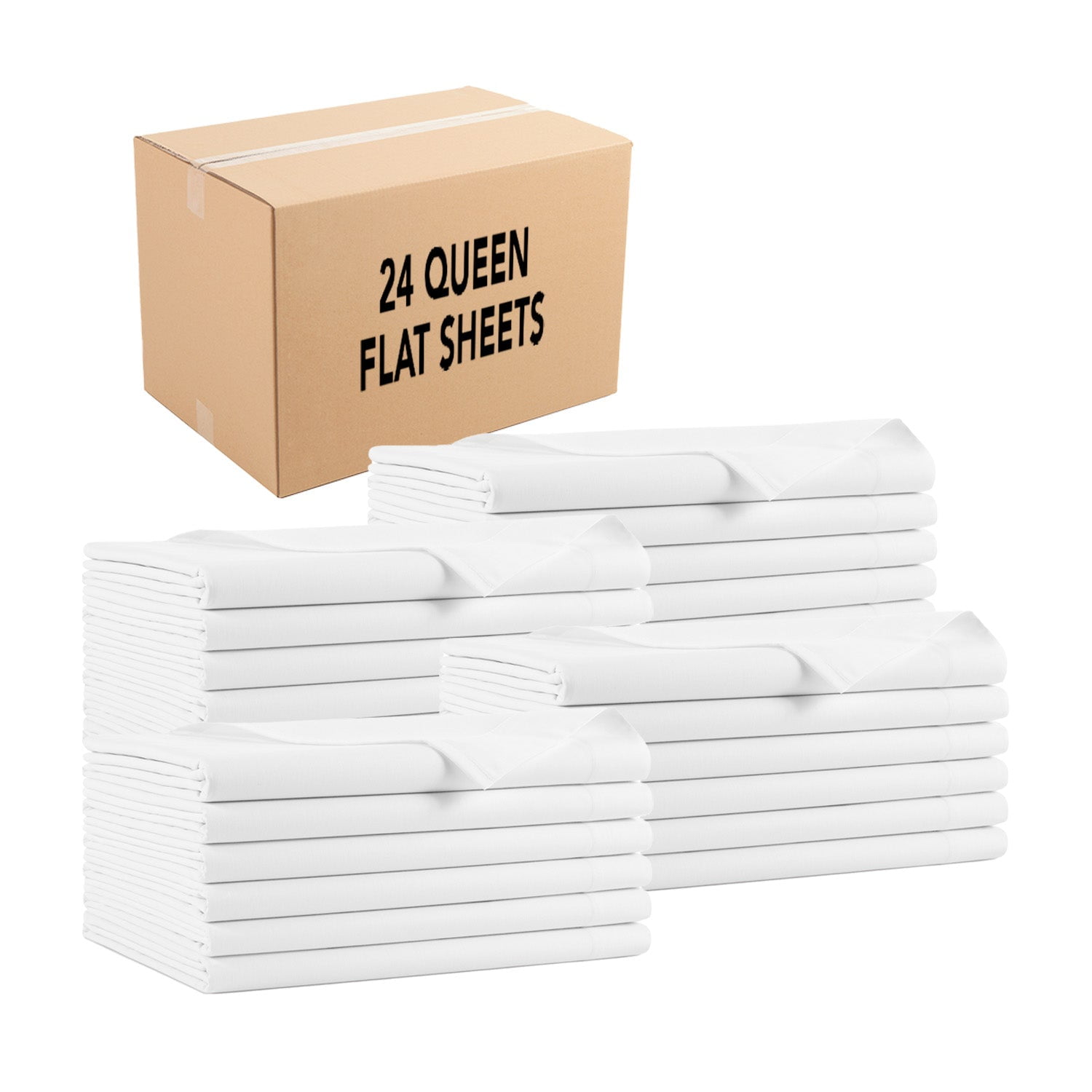 Arkwright Queen Size Bulk Flat Bed Sheets - Soft, Durable, 55% Cotton ...