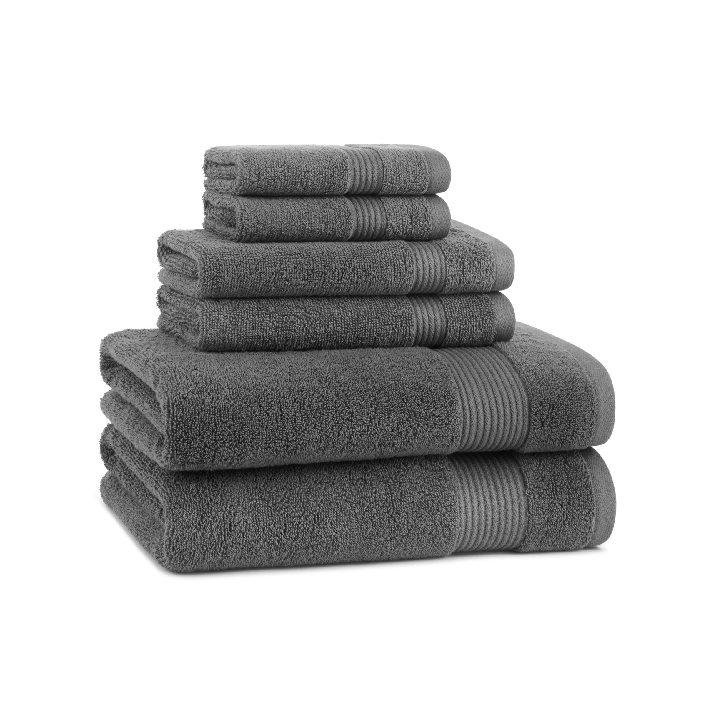 Host And Home Cotton 6 Piece Bath Towel Set Soft And Absorbent Dark