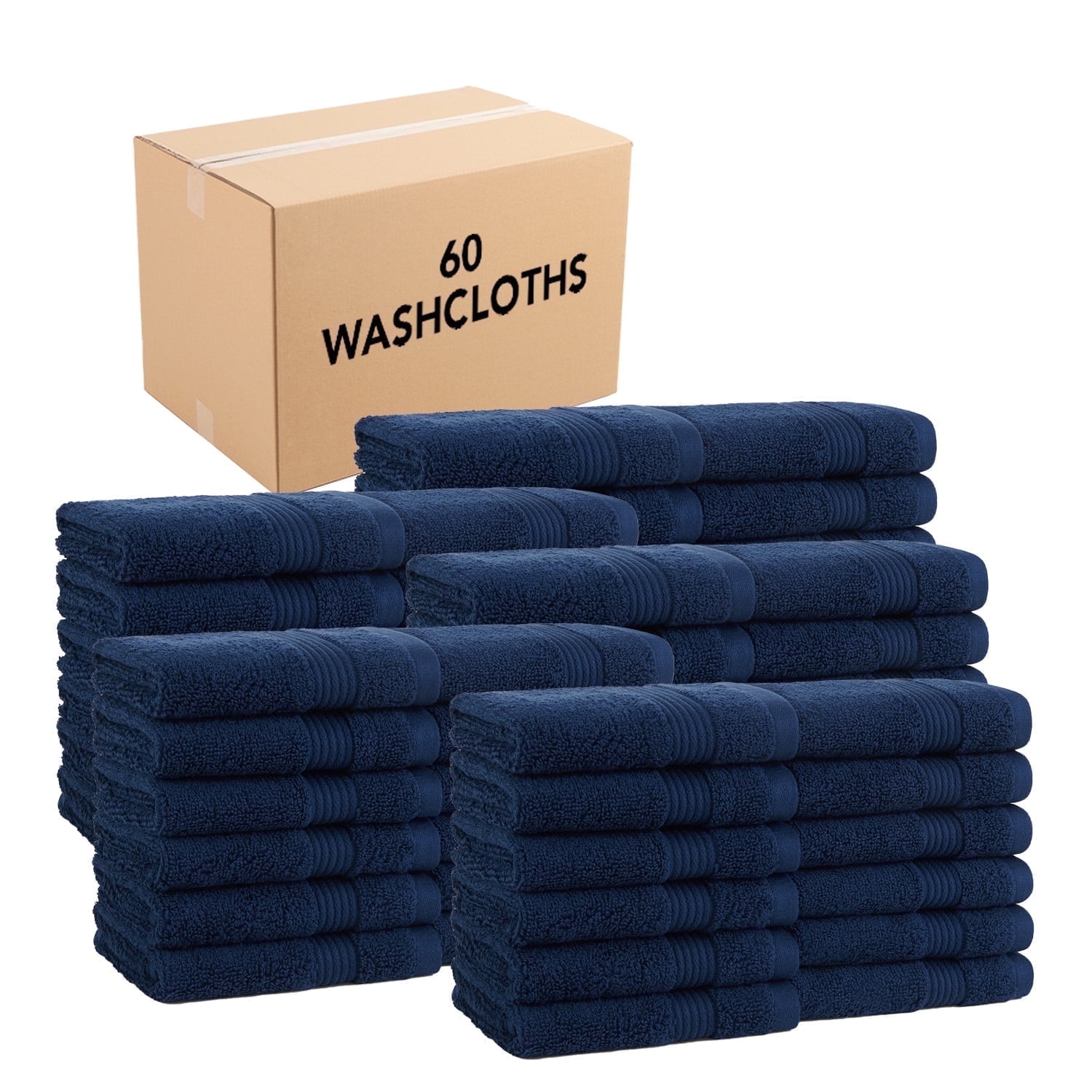 Host & Home Cotton Wash Cloths (Bulk Case of 60) - 13x13 in., Soft ...