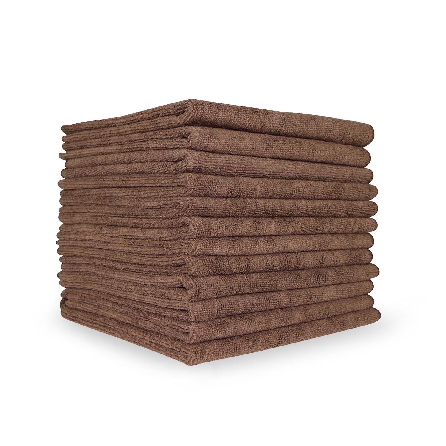 Arkwright Microfiber Cleaning Cloths, 12 Pack, 16x16 in, Brown ...