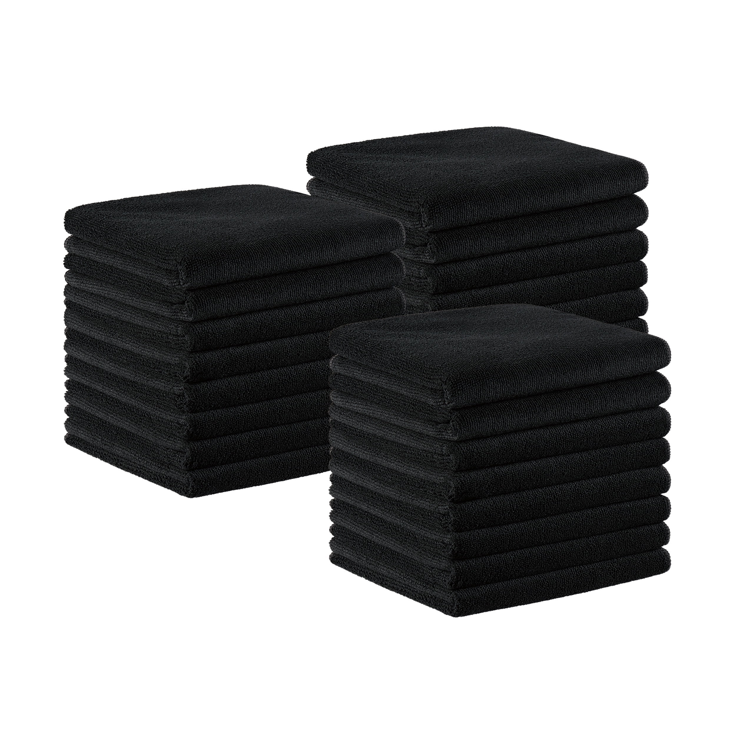 Arkwright Bulk Microfiber Salon Towels - Bleach Safe, 16x27 in. - Black ...