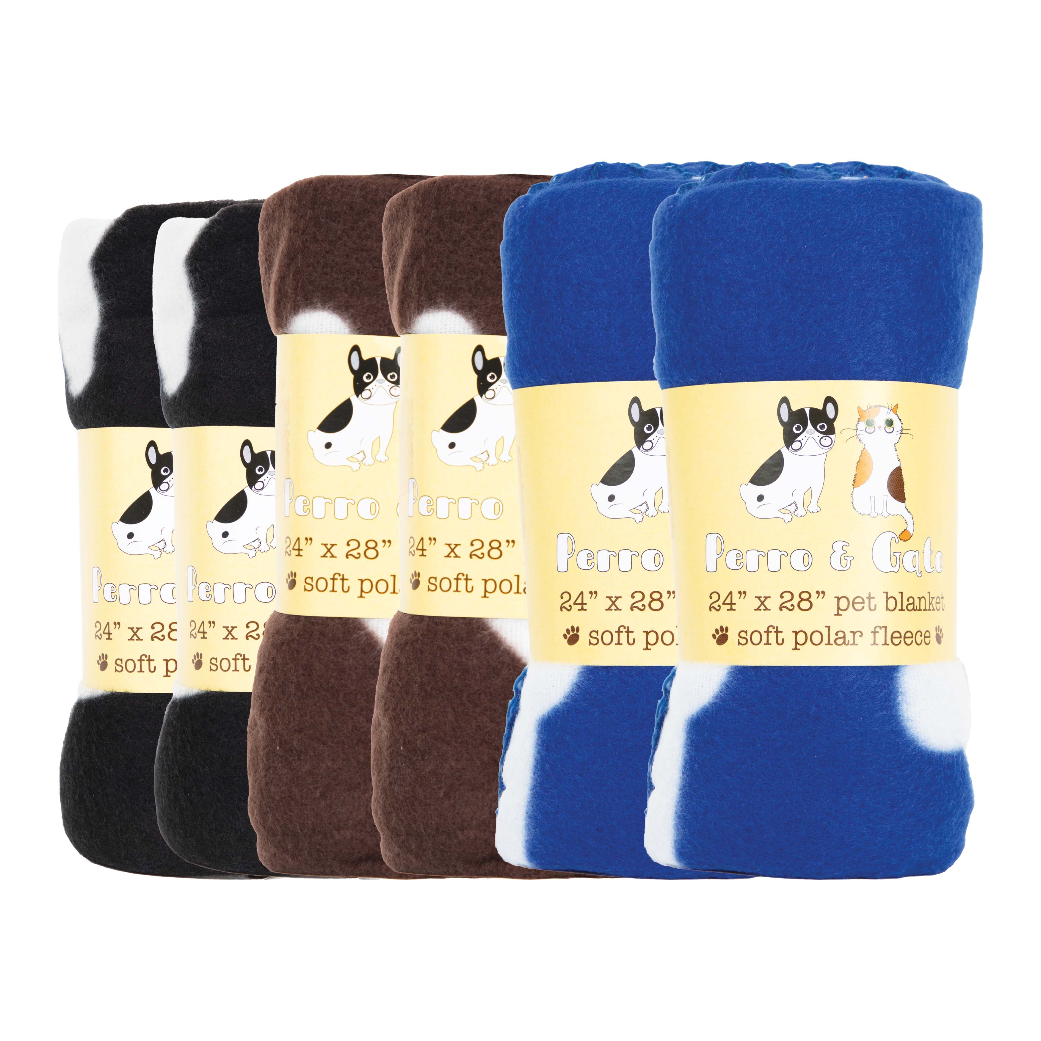 Arkwright Pet Blankets (Pack of 6), 24x28, Bones Pattern, Assorted ...