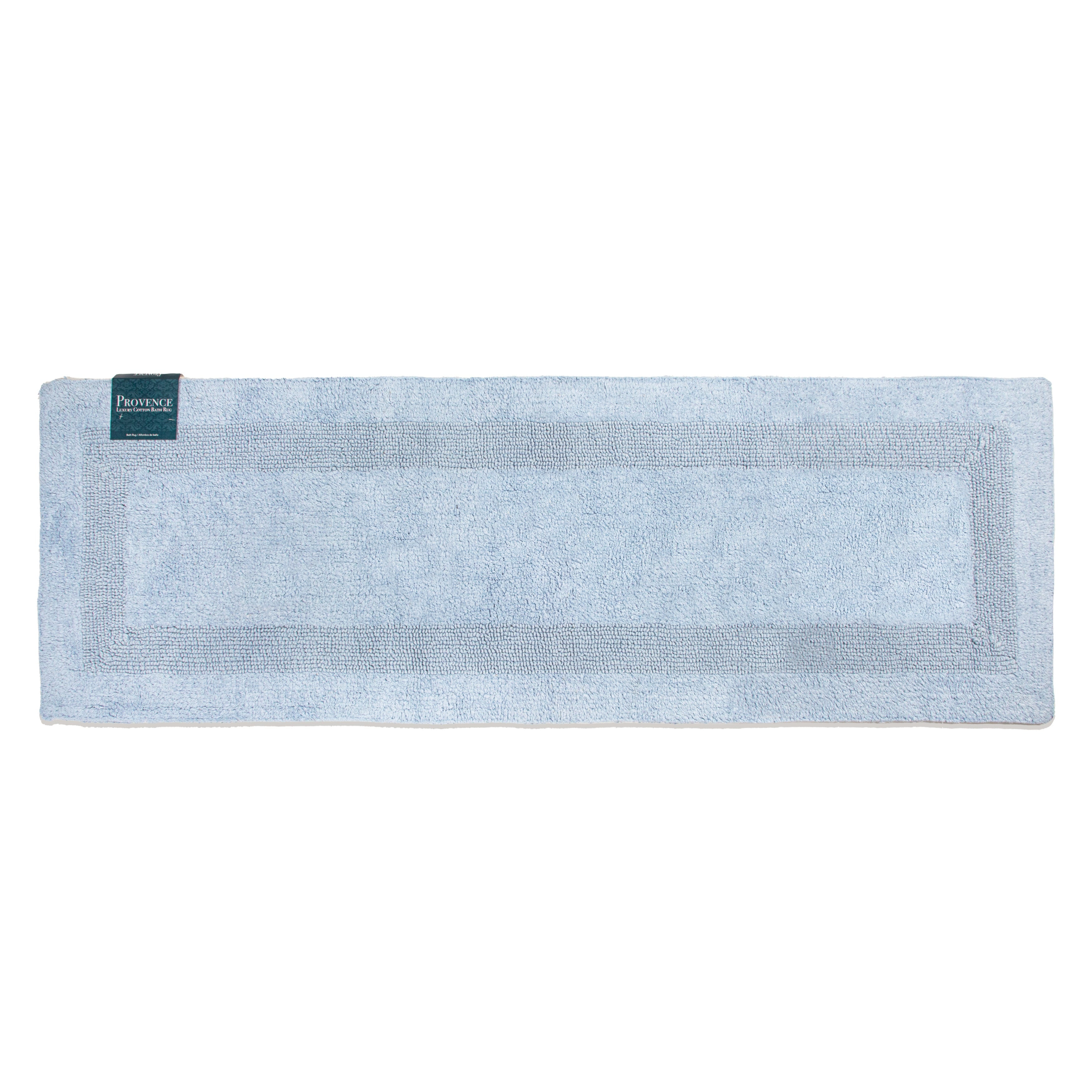 Arkwright Provence Bathroom Runner Rug, Premium Cotton, 20x60, Blue ...