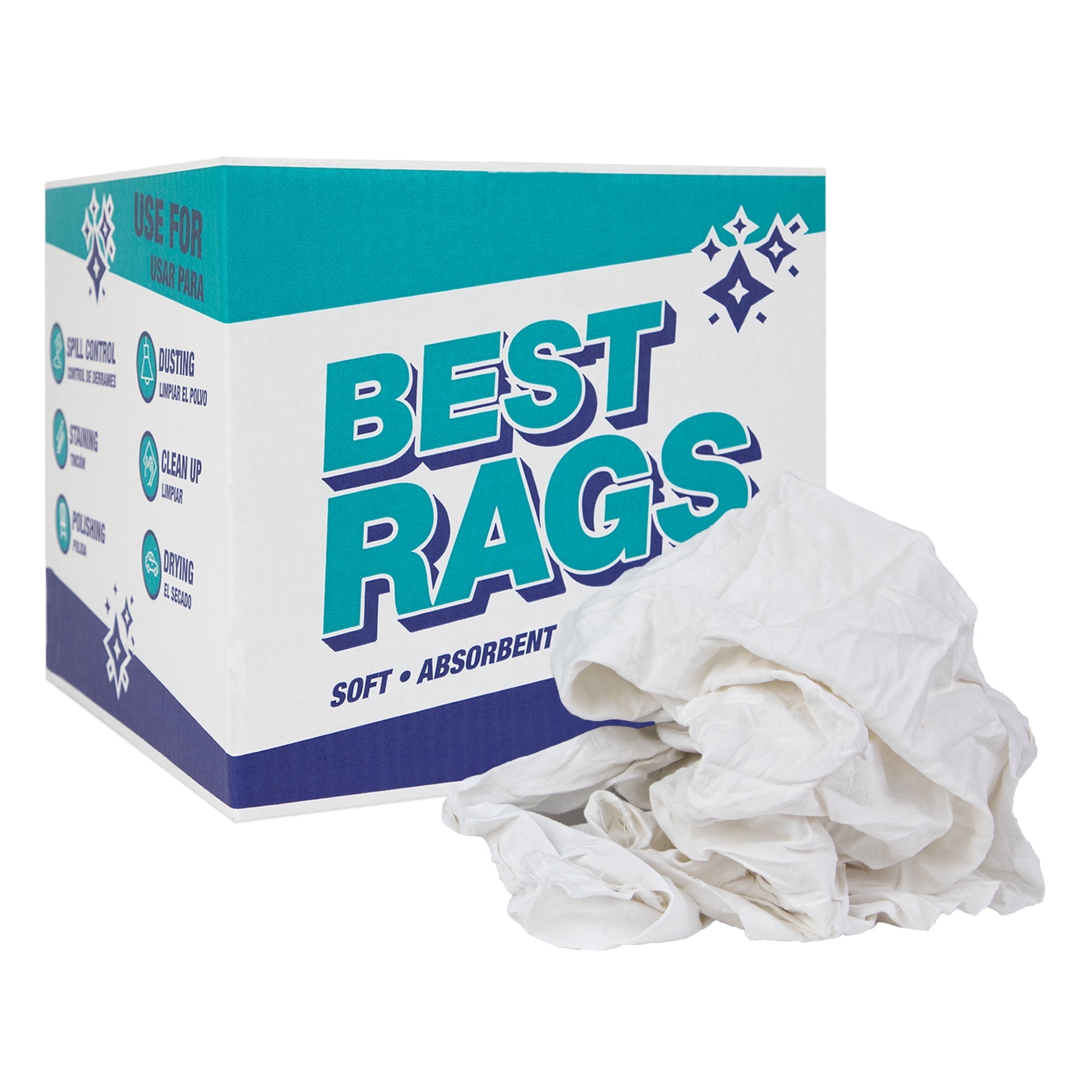 Arkwright Reclaimed Sheeting Cleaning Rags (10 lb Box), Multipurpose ...