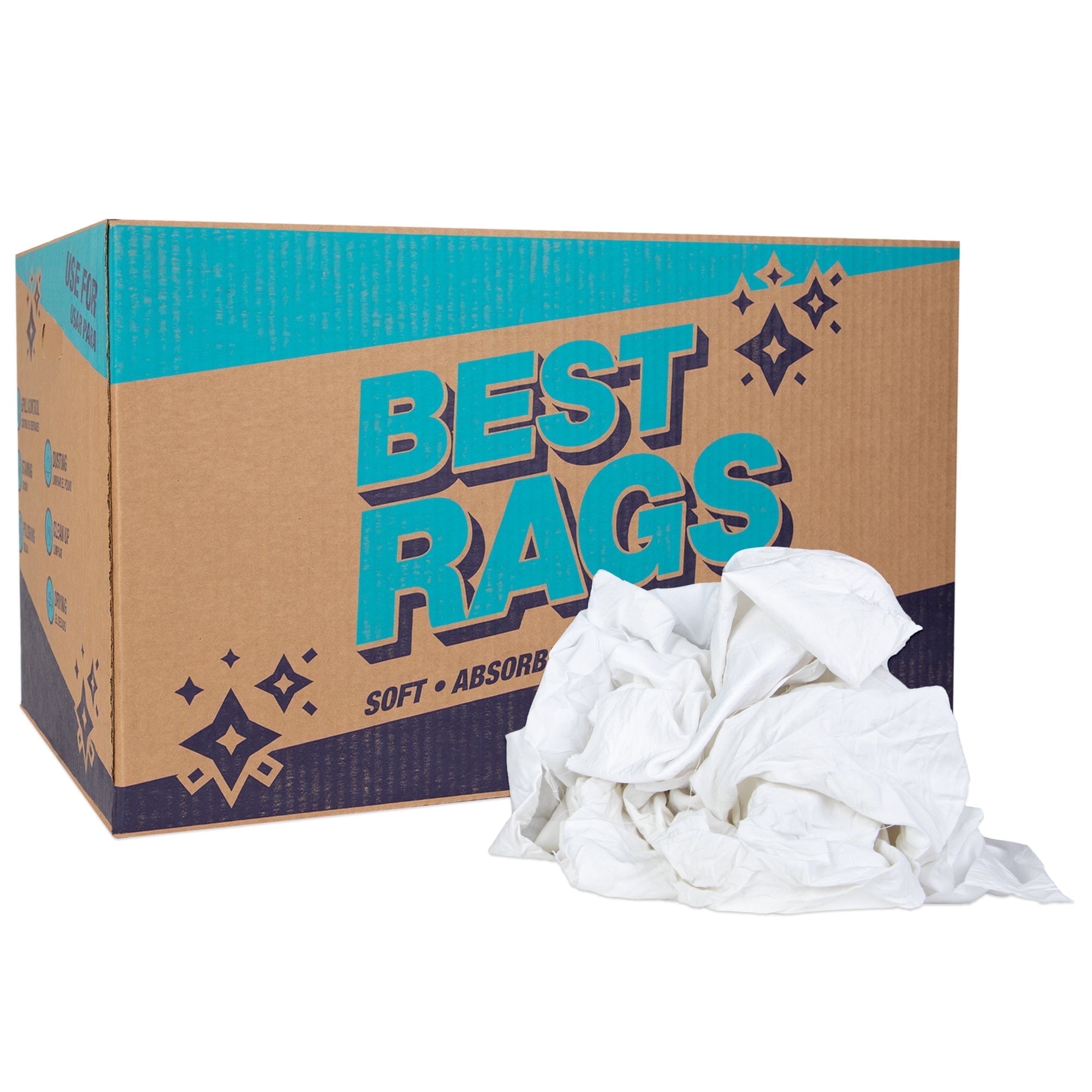 Arkwright Reclaimed Sheeting Cleaning Rags (25 lb Box), Multipurpose ...