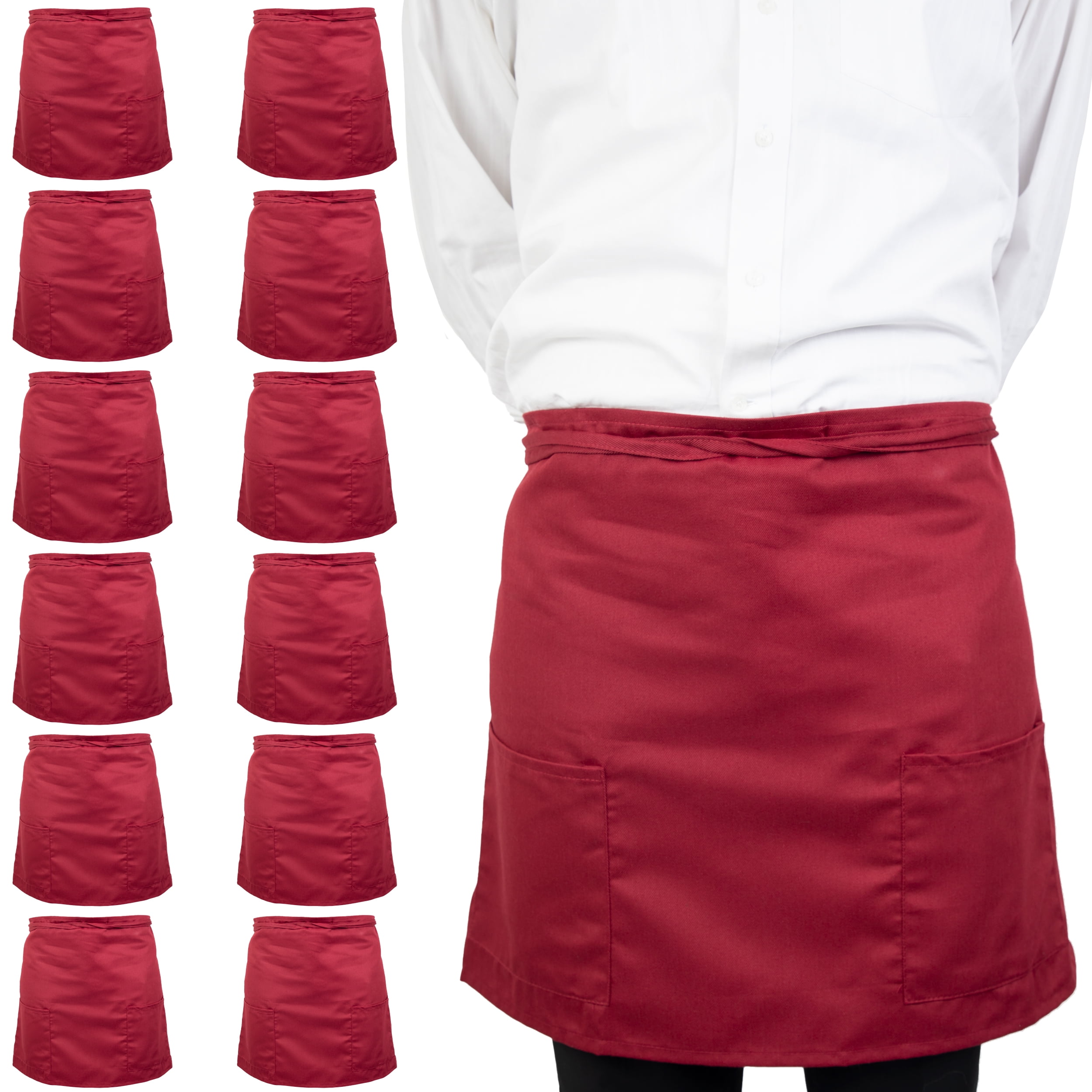 Arkwright Server Half Bistro Aprons (18x30, 12-Pack) with Two Patch ...