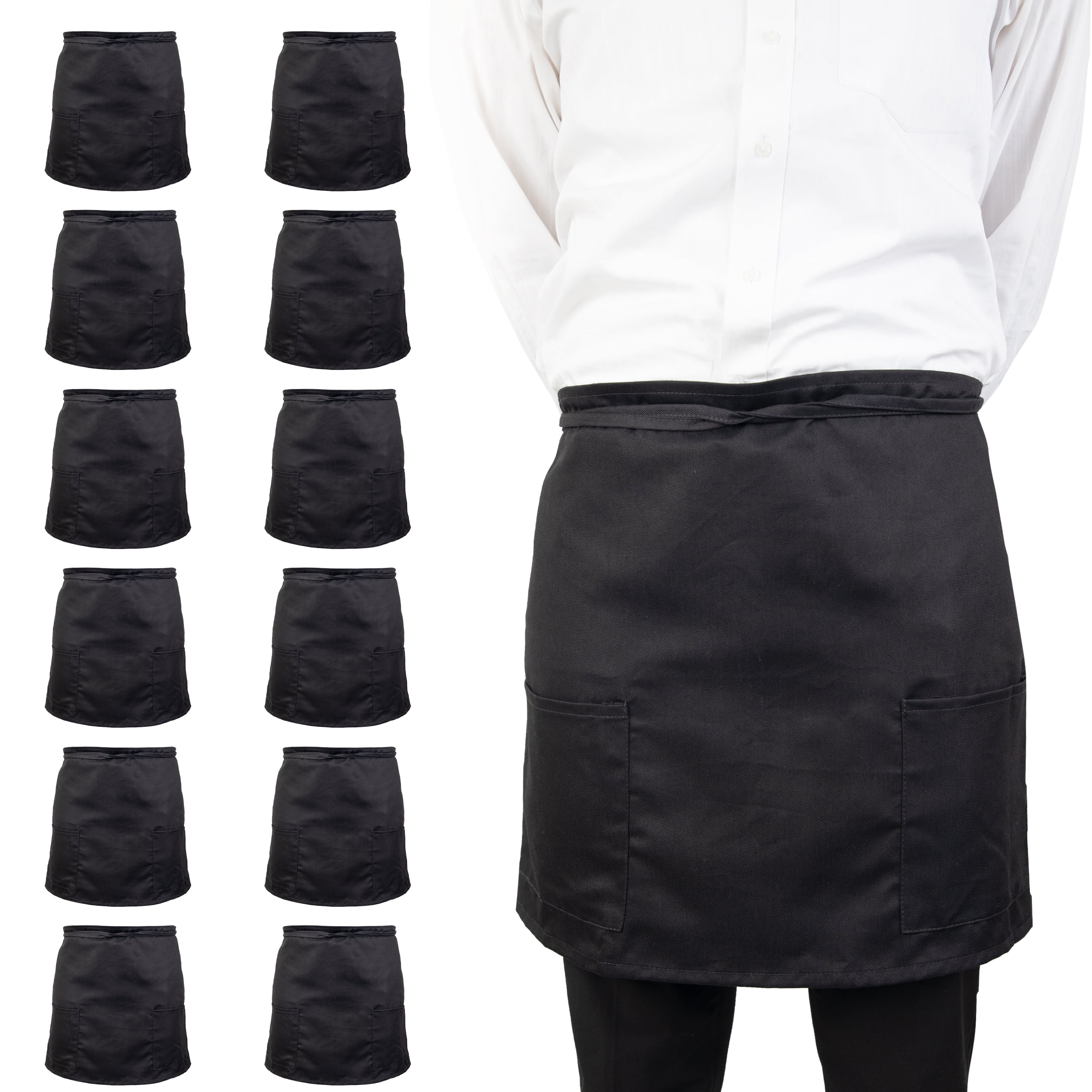Arkwright Server Half Bistro Aprons (18x30, 12-Pack) with Two Patch ...
