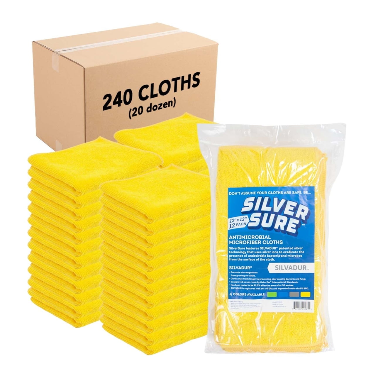 Arkwright SilverSure Antimicrobial-Treated Cleaning Cloths (Bulk Case ...