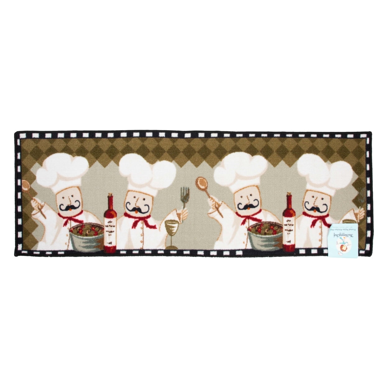 Arkwright Sloppy Chef Printed Kitchen Runner Rug, 20x60, Non-Skid Latex ...