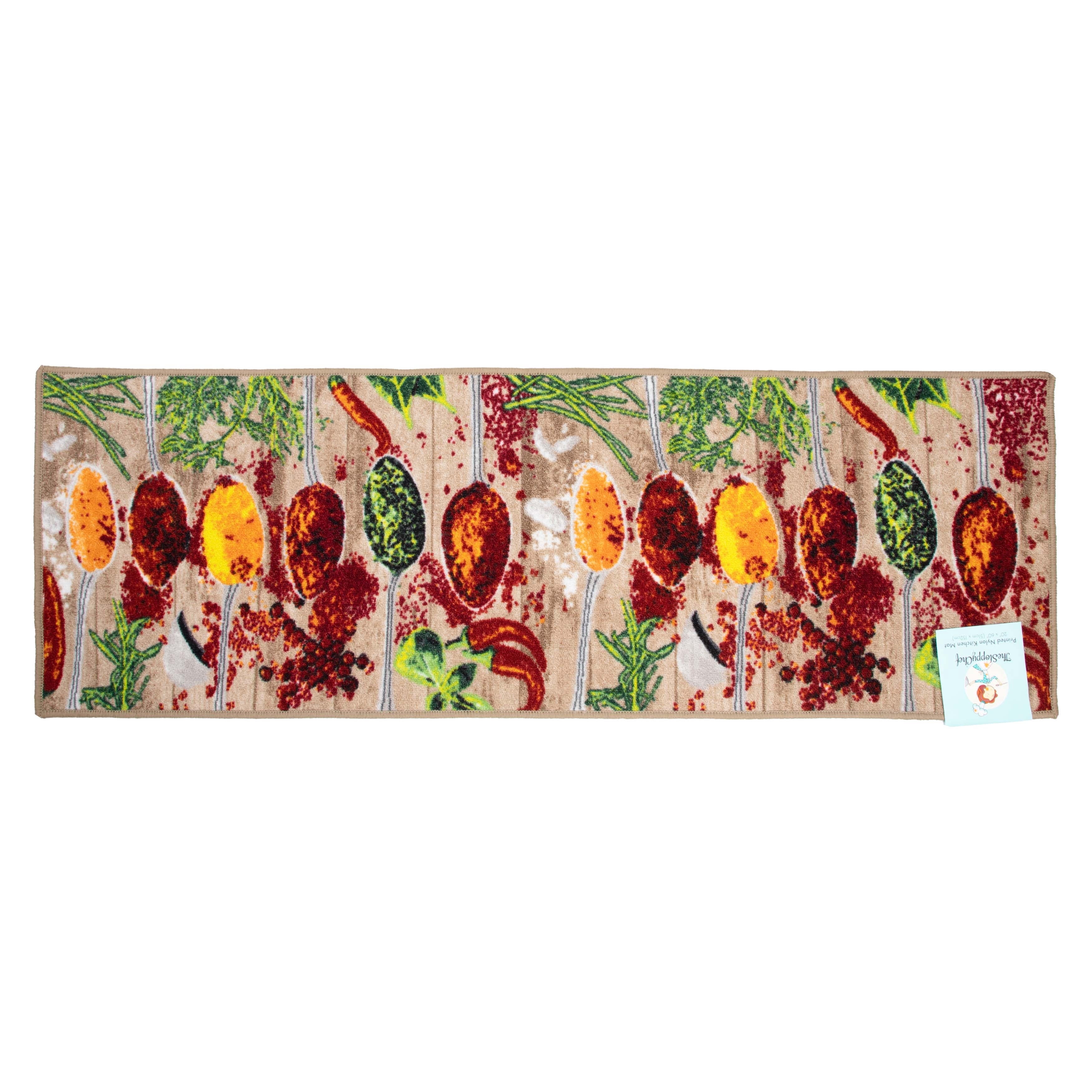 Arkwright Sloppy Chef Printed Kitchen Runner Rug, 20x60, Non-Skid Latex ...