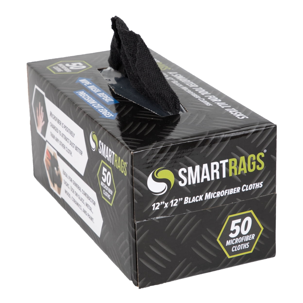 Arkwright Smart Rags Box of 50 Microfiber Cleaning Cloths, 12 x 12 ...