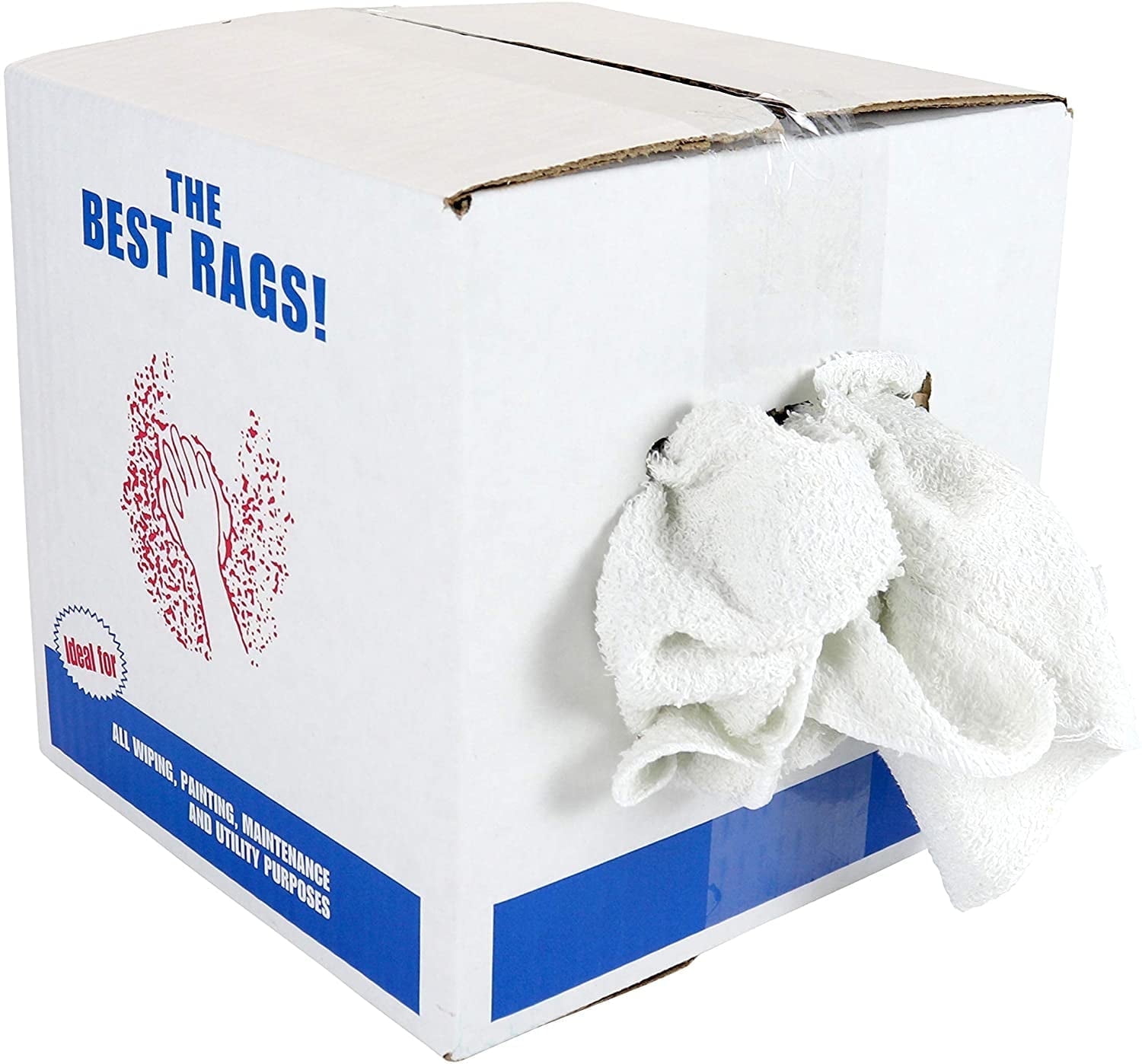 Free Shipping! Arkwright Terry Cleaning Rags (5 lb Box), Cotton Blend ...