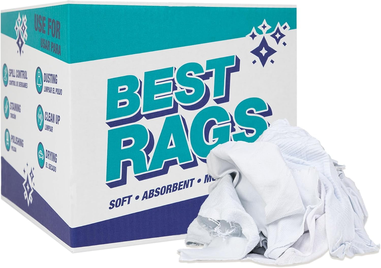 Arkwright Tshirt Box of Rags - 10 lb Box - Low Lint, Streak-Free ...