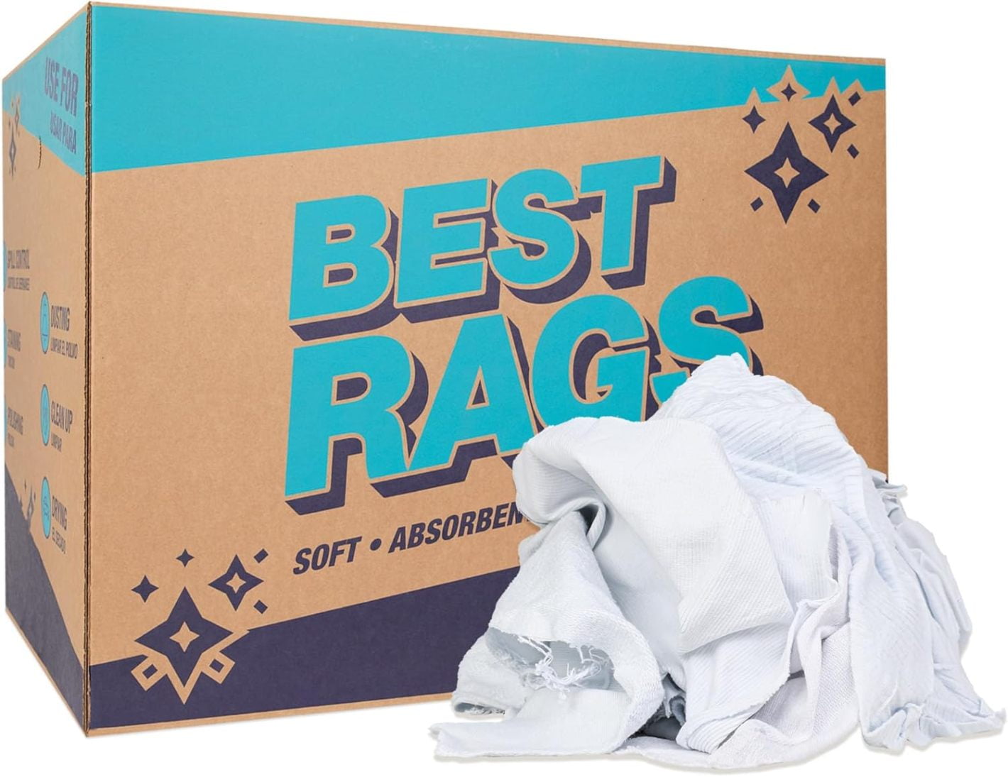 Arkwright Tshirt Box of Rags - 50 lb Box - Low Lint, Streak-Free ...