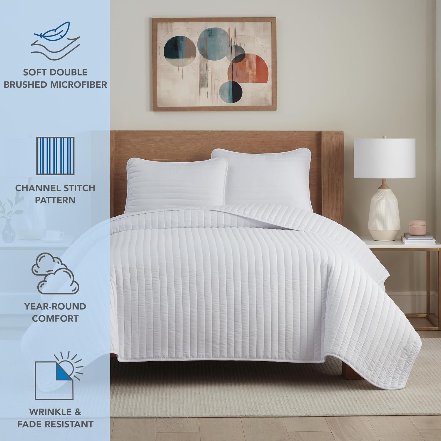 Arkwright Twin/TwinXL Quilt Set - Soft Brushed Lightweight Microfiber ...