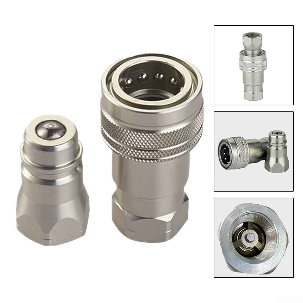 Arkzeo 1set Hydraulic Coupling Closed Type Carbon Steel Quick Connector ...