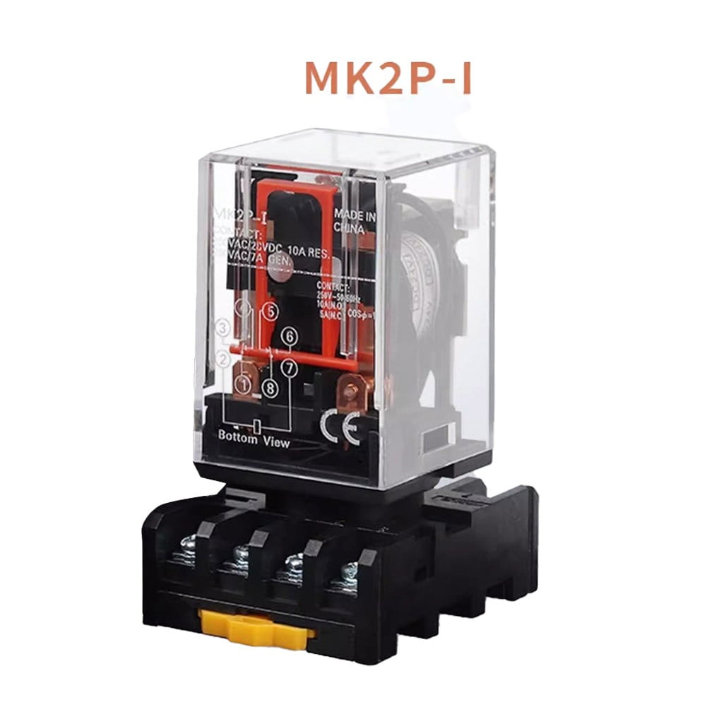 Arkzeo 1set MK2P MK2P-I DC 24V Relay 8-Pin 10A 250VAC With PF083A Socket Base - Walmart.com