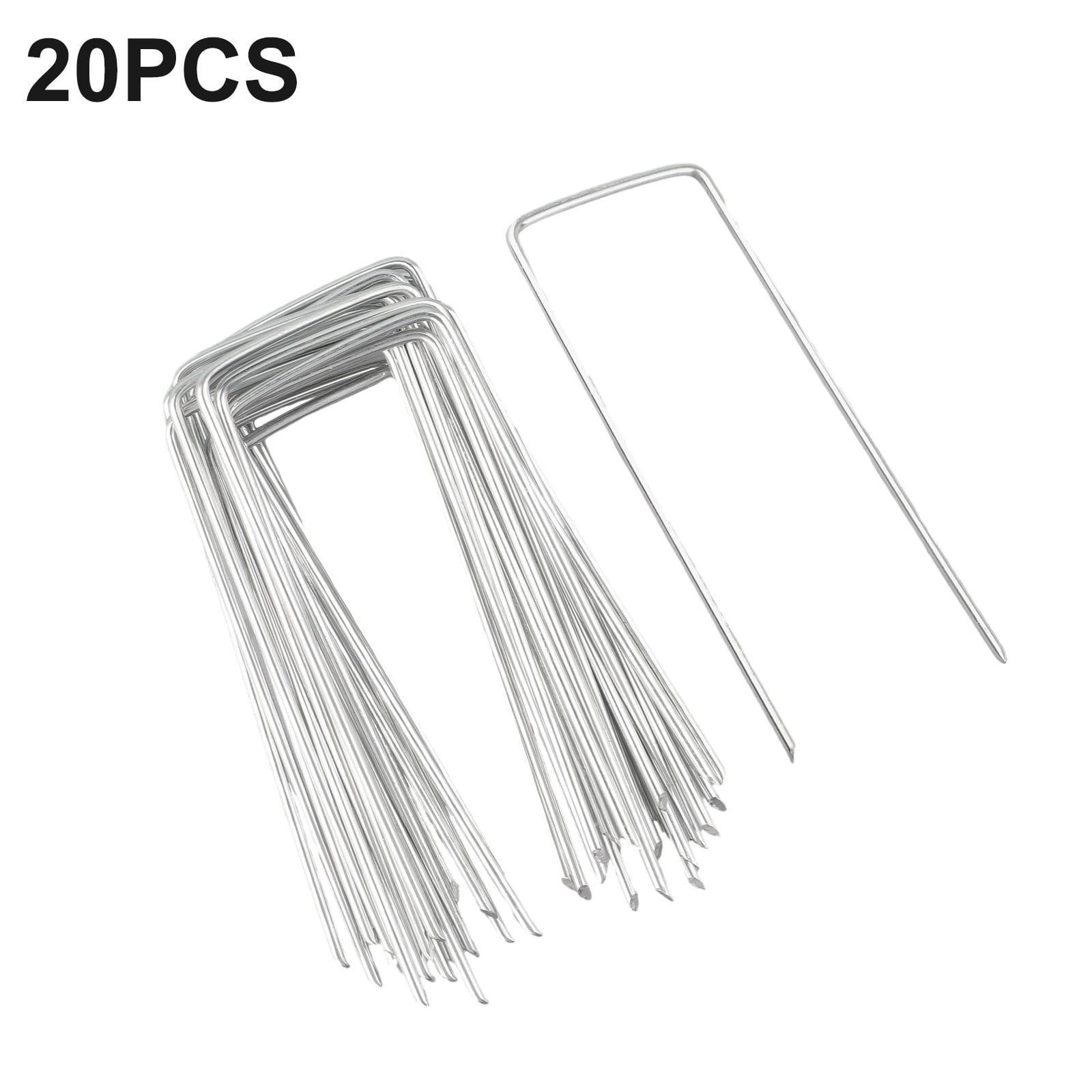 Arkzeo 20 Pcs Galvanised Metal Ground U Tent Pegs Gazebo Camping ...