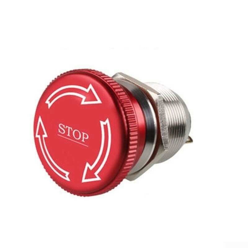 Arkzeo 22mm Metal Stainless steel latching Mushroom metal push stop ...