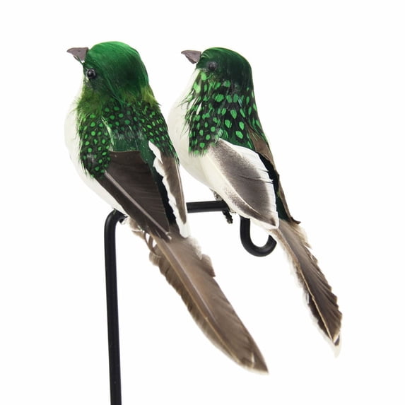 Arkzeo 2pcs Artificial Simulation Foam Bird Clip Feathered Sparrow Bird ...