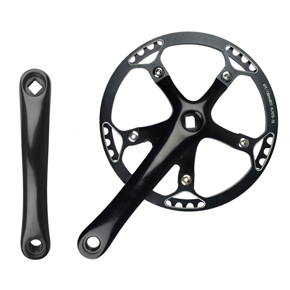 Arkzeo 45T/47T/53T Bike Crankset Square Hole 130Bcd 165mm Crank for Folding Bike Black 47T ...