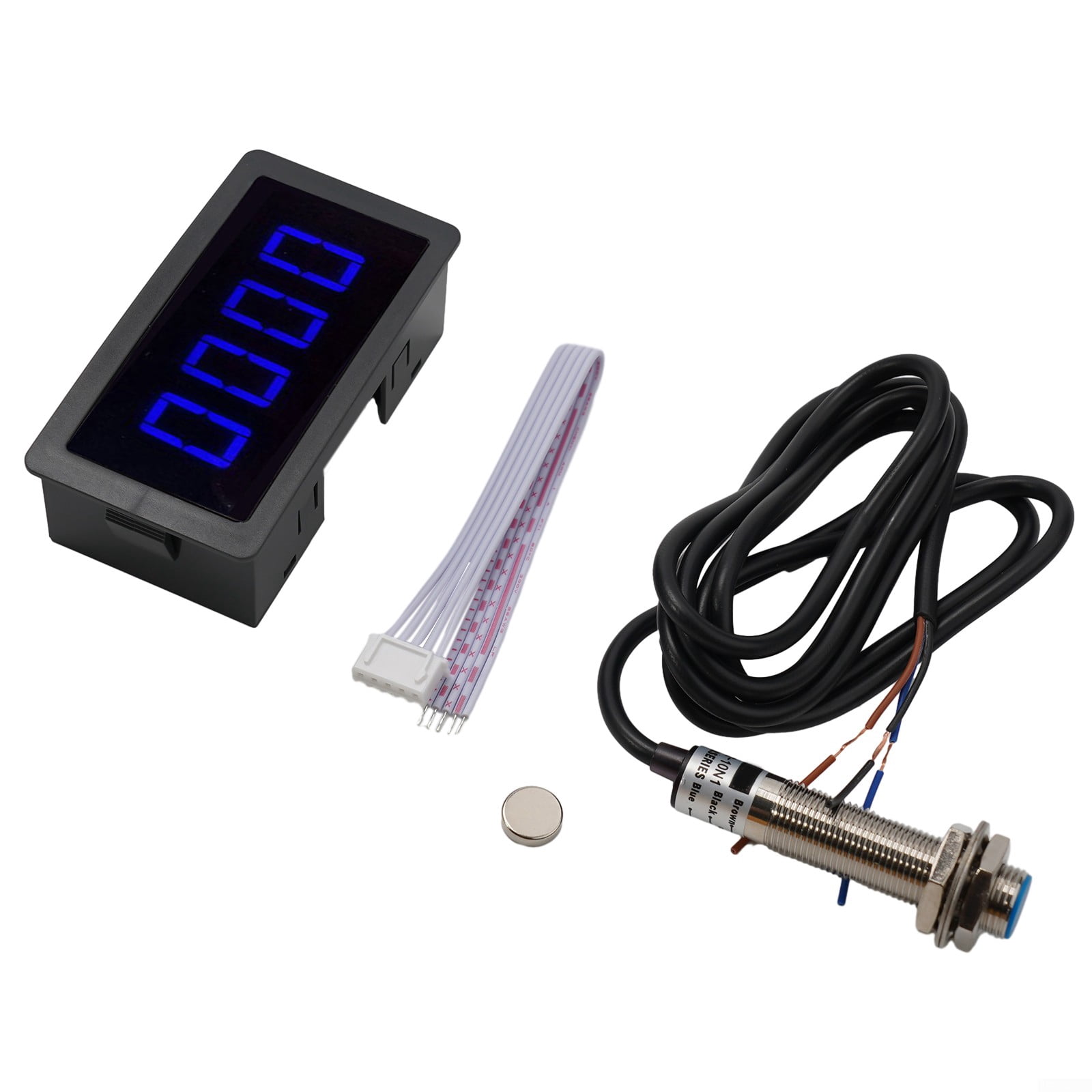 Arkzeo 4Bit Digital LED Tachometer RPM Speed Meter+Hall Proximity ...