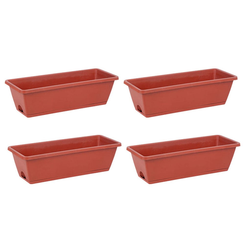 Arkzeo 4Pcs 42Cm Plastic Window Flower Plant Boxes Rectangular Window ...
