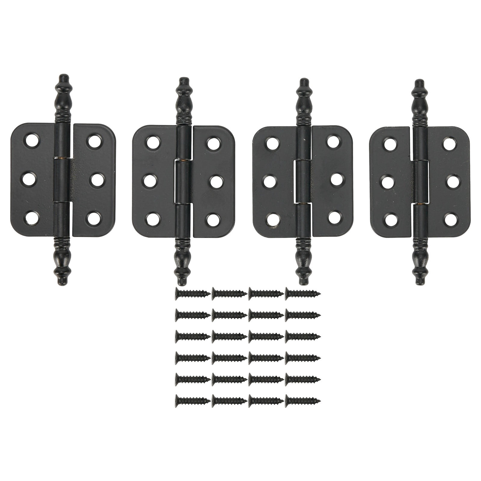 Arkzeo 4pc Antique Crown Head Hinges With Screws 6 Holes Jewelry Gift ...