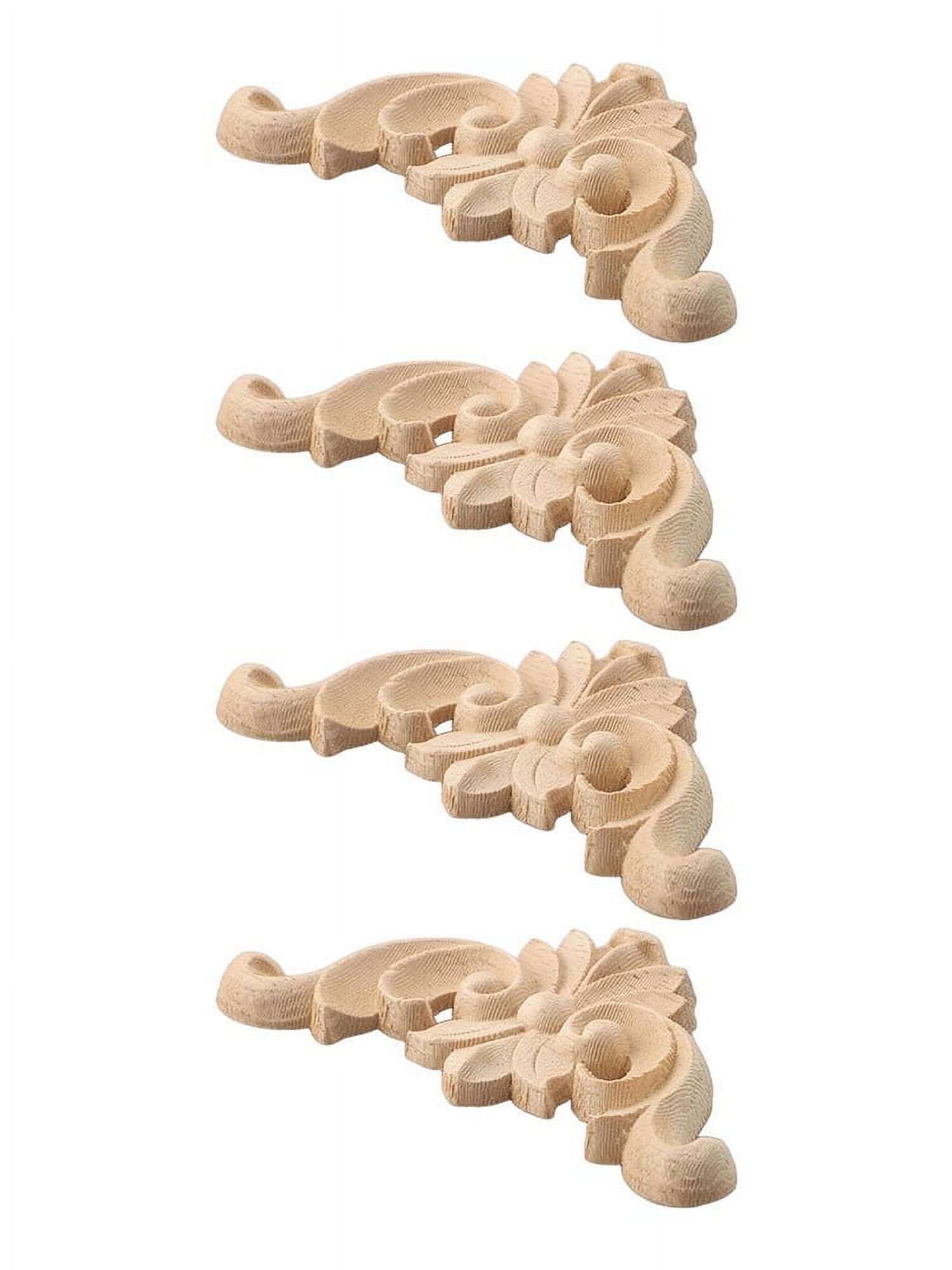 Arkzeo 4pc Wooden Carved Corner Onlay Applique Furniture Mouldings ...