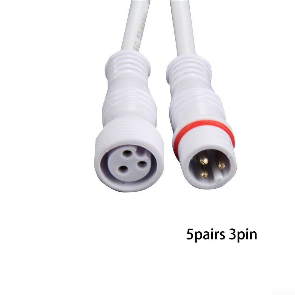 Arkzeo 5 Pairs IP65 Waterproof 2/3-Pin 22AWG Wire LED Male and Female ...