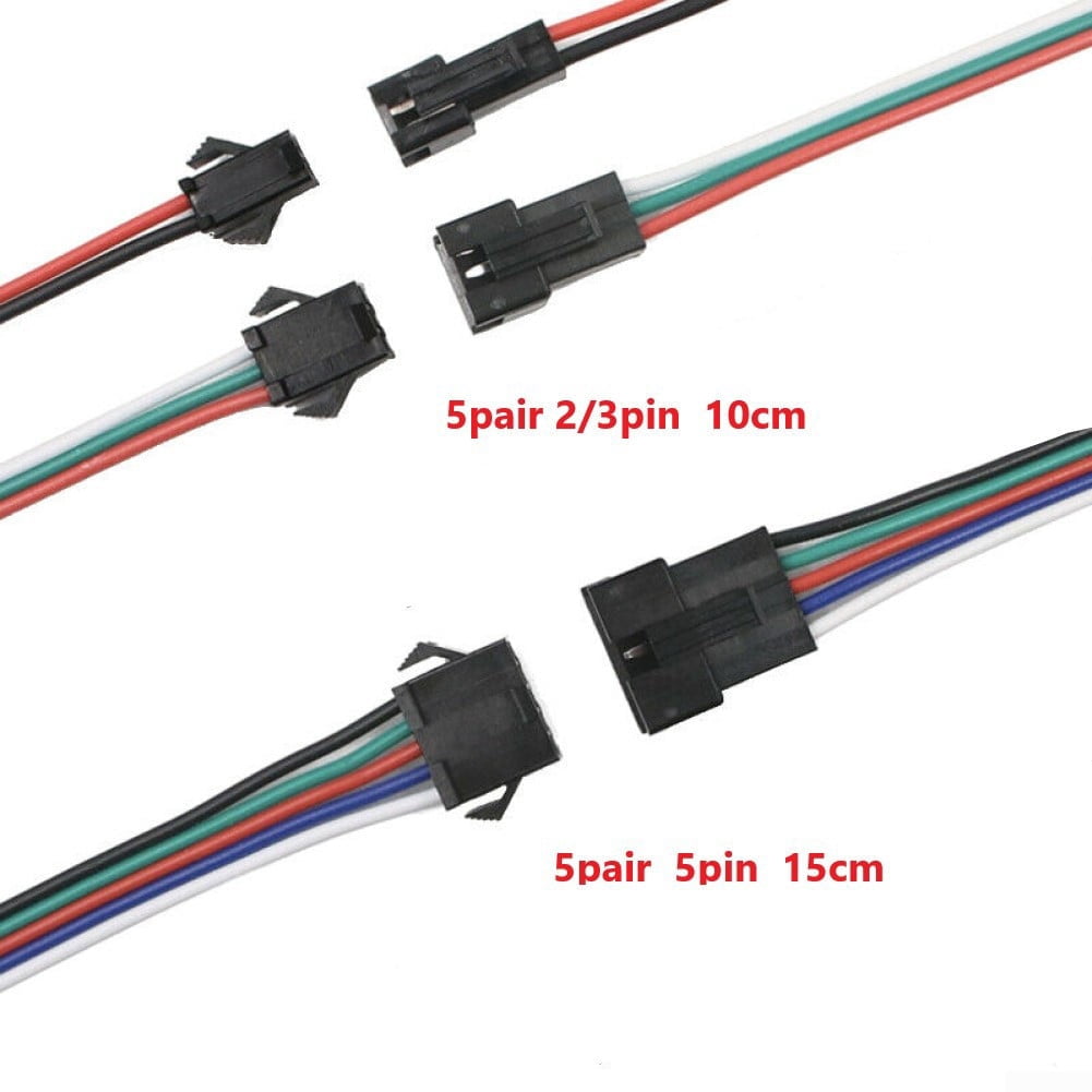 Arkzeo 5 pairs JSTSM 2/3/5 pin plug male to female wire connector LED ...