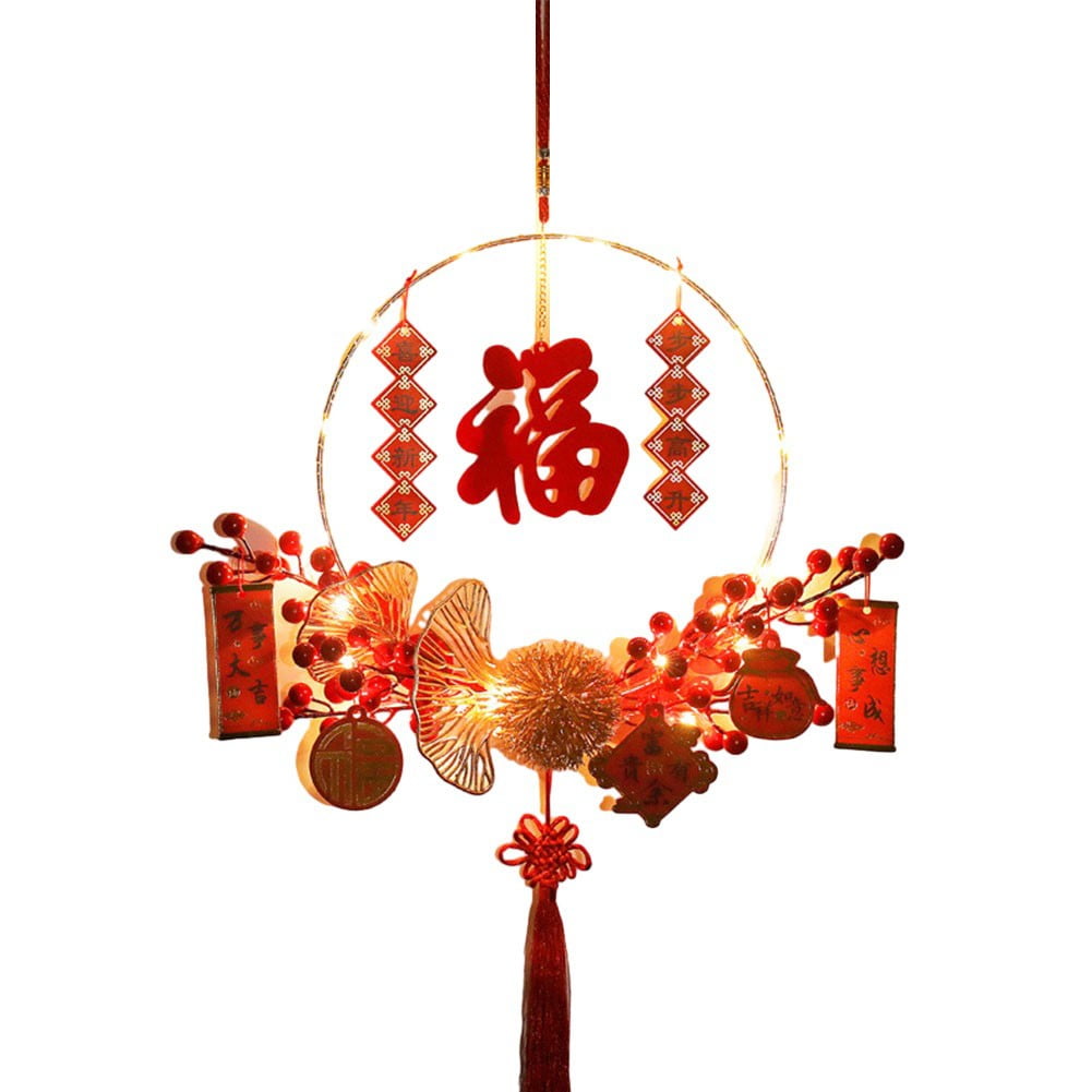 Arkzeo Chinese New Year 2024 LED Decoration Pendant Lamp Wreath Festive ...