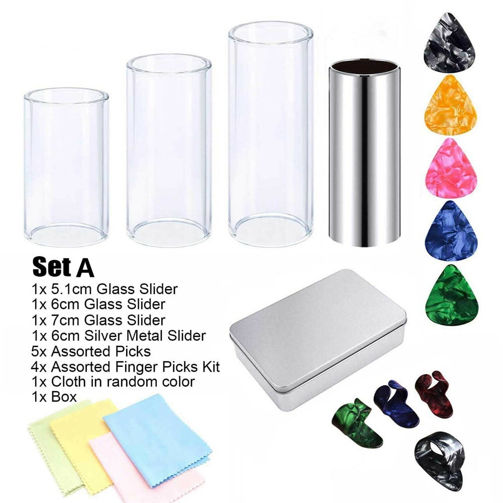 Arkzeo Complete-Set Of Guitar Slides And Picks With Long Lasting Cloth ...
