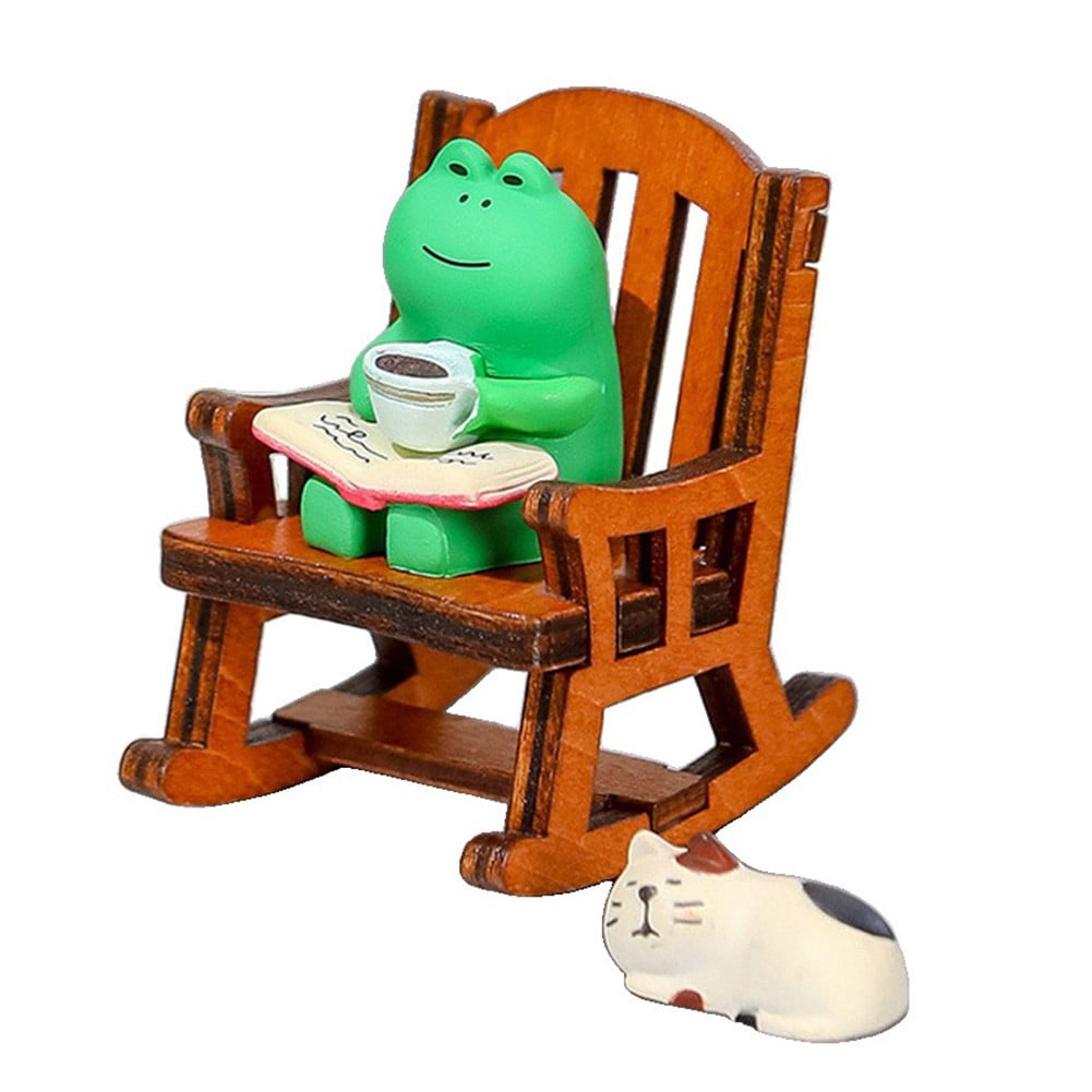 Arkzeo Cute Decompression Small Ornaments Frog Rocking Chair Office ...