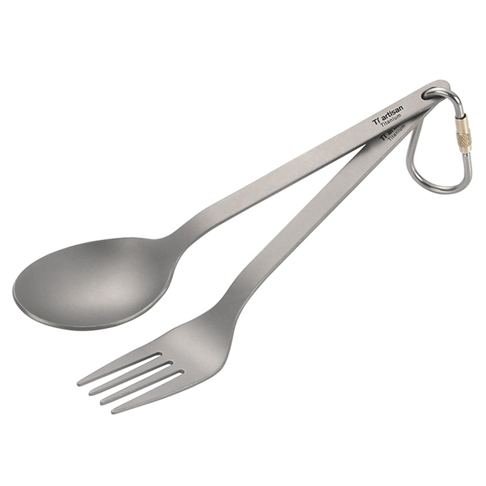 Arkzeo Lightweight Outdoor Camping Titanium Dinner Fork and Spoon ...
