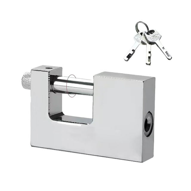 Arkzeo Pick Resistant Padlock with D Shaped Shackle Heavy Duty Chrome ...