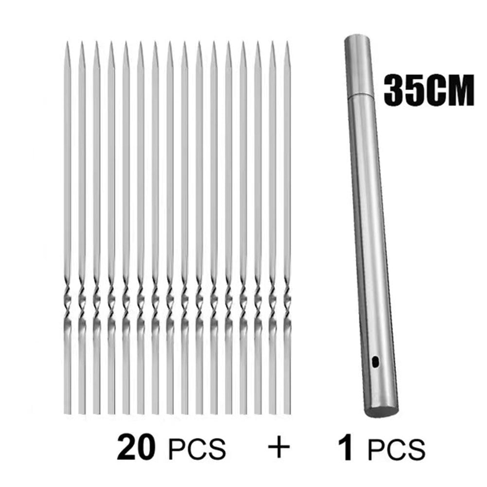 Arkzeo Stainless Steel Bbq Skewers With Storage Tube Outdoor Bbq Tools ...