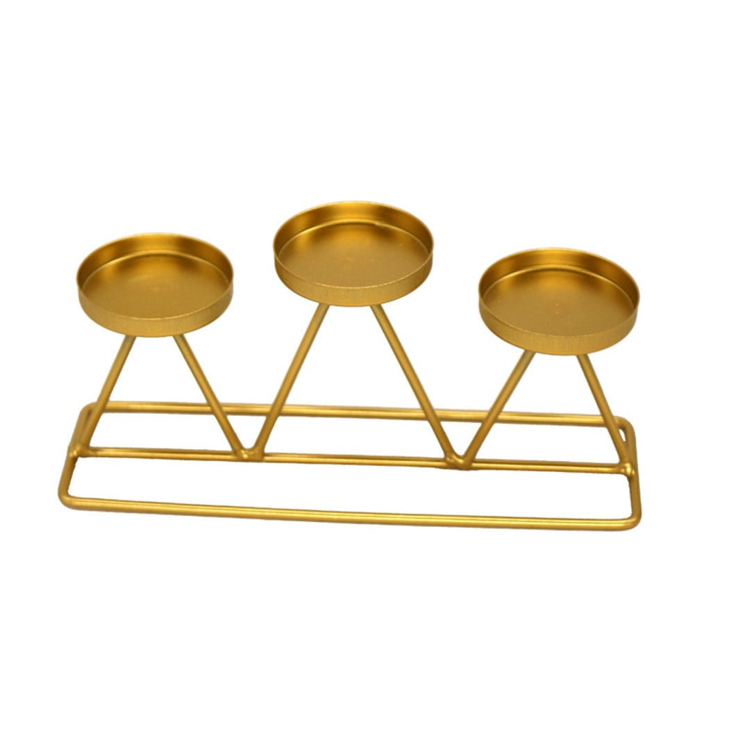 Arkzeo Three-headed Candle Holder Metal Ornament Triangular For Dinner ...