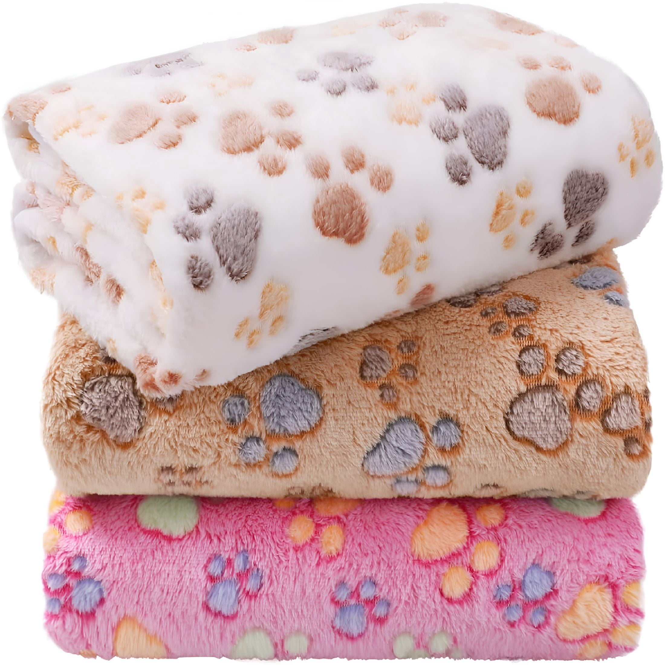 Arlajo 1 Pack 3 Blankets Super Soft Fluffy Fleece Dog Blankets for ...