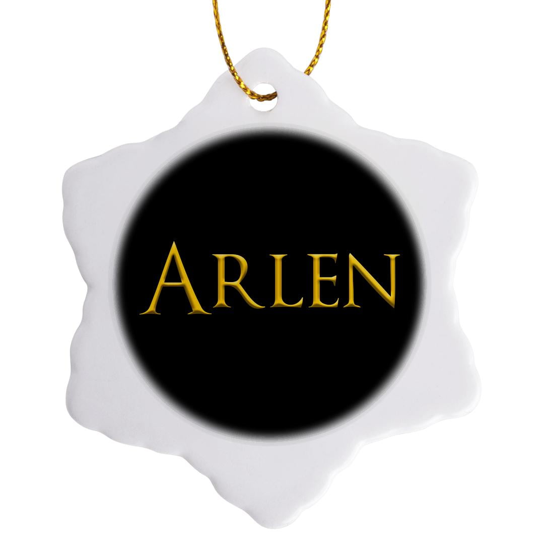 3drose, Arlen Trendy Man Name in America. Yellow on Black Gift or Charm ...