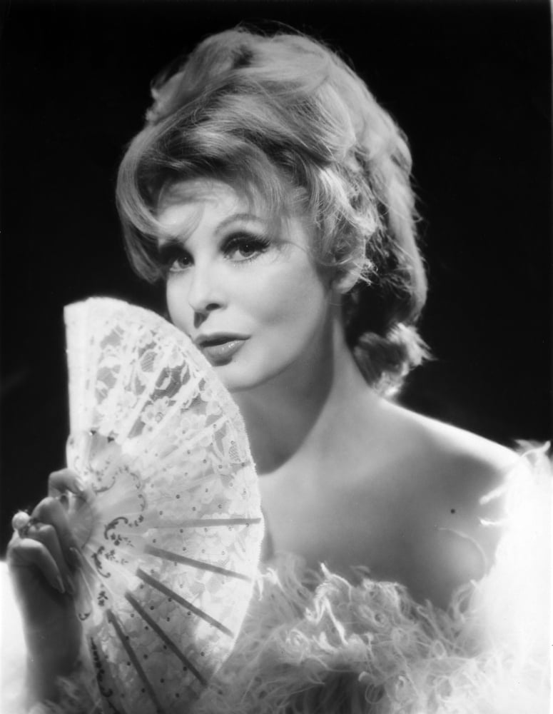 Arlene Dahl posed in Furry Dress with Fan Photo Print (24 x 30 ...