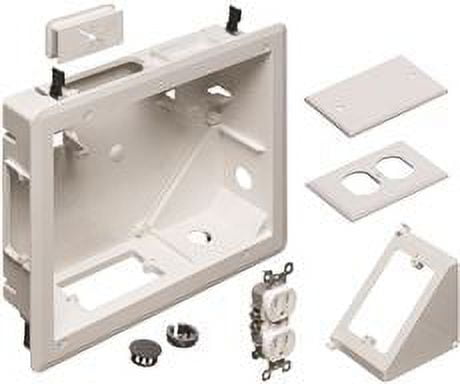 Arlington 4-Gang Recessed TV Box with Electrical Plug Outlets ...