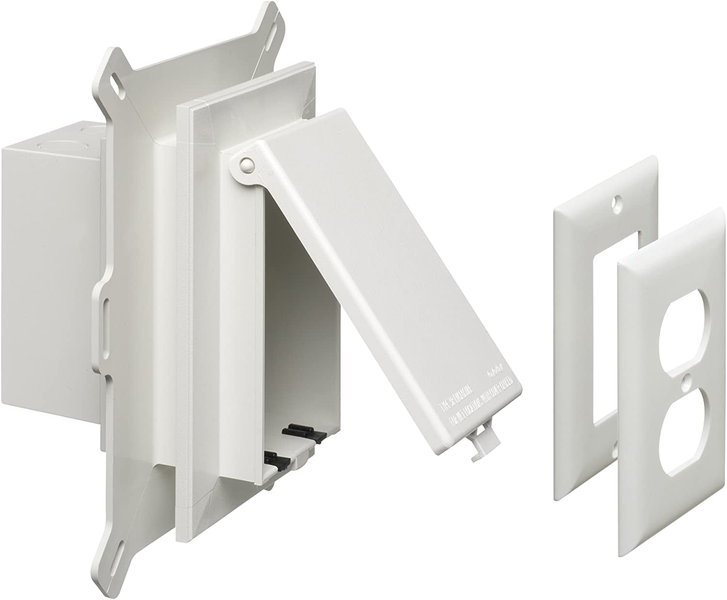 Arlington DBVS1W-1 Low Profile IN BOX Recessed Outlet Box Wall Plate ...