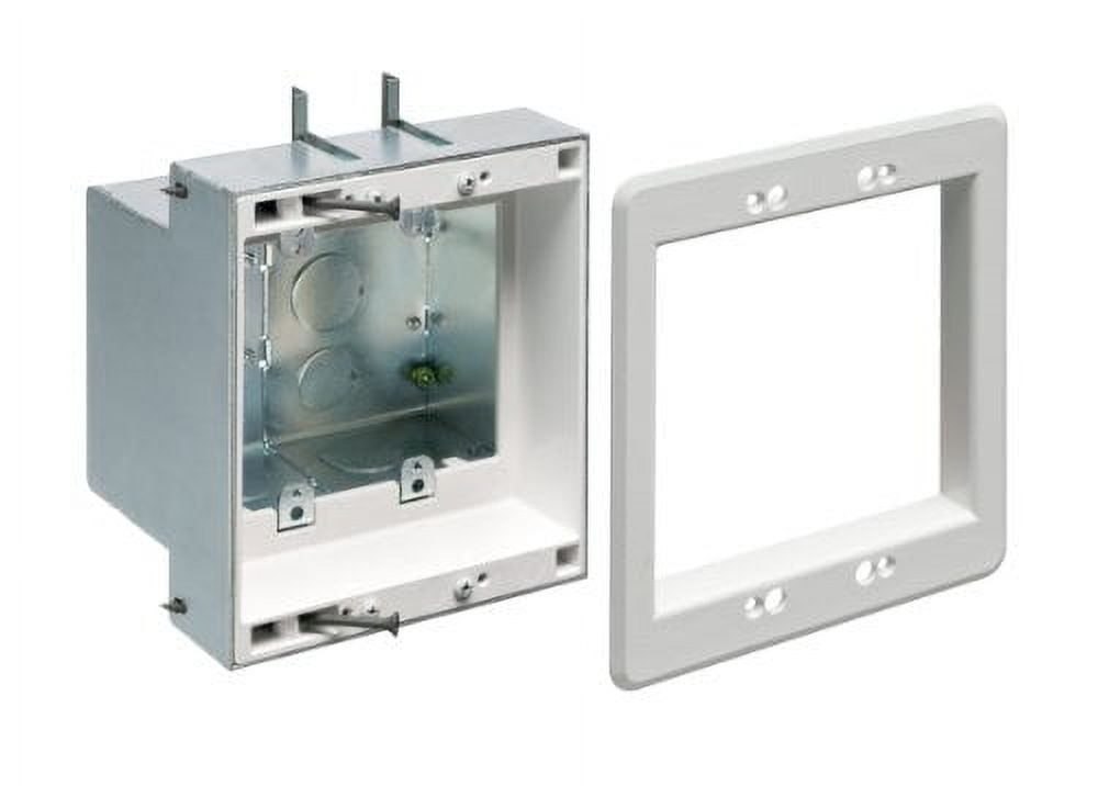 Arlington Industries TVBS505-1 TVBS505 Recessed Outlet Wall Plate Kit, 2-Gang, White - Walmart.com