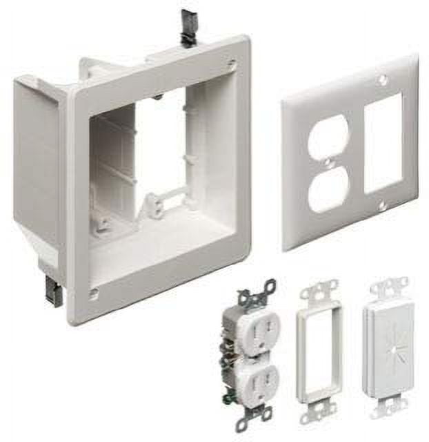 Arlington TVBR505K-1 TV Box Recessed Kit with Outlet and Wall Plates, 2 ...