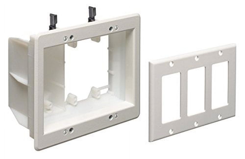 Arlington TVBU507-1 TV Box Recessed Outlet Wall Plate Kit, 3-Gang ...