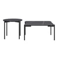 Arlo Black Marbled Finish Coffee and Side Table Set with Black Metal ...