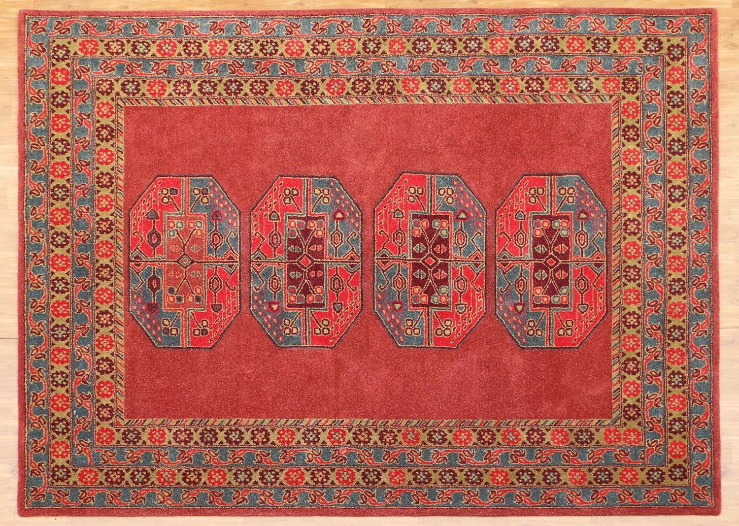 Arlo Red 9'x12' (270cm x 360cm) Area Rug Handcrafted Motif Floral ...
